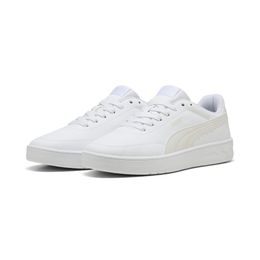 Sneaker Puma "COURT CLASSIC CLEAN", Damen, Gr. 37,5, wei&szlig; (Puma wei&szlig;, vapor gray), Synthetik, Schuhe Sneaker, mit SoftFoam+ Innensohle, mit Synthetik-Obermaterial, mit Schn&uuml;rung