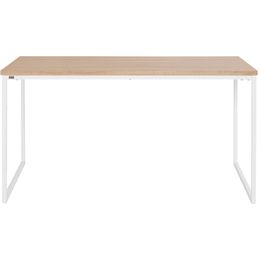 Esstisch OTTO HOME "Hulsig", wei&szlig; (eiche, wei&szlig;, wei&szlig;, eiche), B:160cm H:76cm T:90cm, Tische, Esstisch, mit Tischplatte in einer Holzoptik und f&uuml;hlbare Struktur, H&ouml;he 76 cm