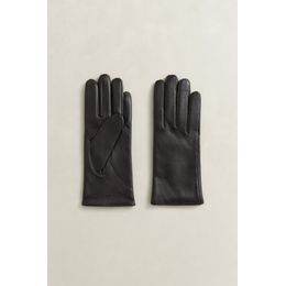 Lederhandschuhe Gant "CASHMERE LINED LEATHER GLOVES", Herren, Gr. M, braun (deep braun), Web, Lammleder, unifarben, Handschuhe, Regular fit