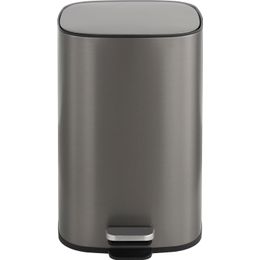 M&uuml;lleimer OTTO HOME "Keenna, mit verz&ouml;gertem Schlie&szlig;mechanismus und verstecktem Griff", metal grau, B:24,2cm H:38,6cm T:28,36cm, Edelstahl, M&uuml;lleimer, M&uuml;lleimer, Treteimer f&uuml;r K&uuml;che oder Bad, Abfalleimer mit Deckel