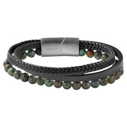 Adelia&acute;s Armband ADELIA&acute;S "Unisex Armband &ndash; Textilarmband aus Leder mit Tigerauge 21 cm", schwarz, Armb&auml;nder, Damen, 21cm, Leder, Armband, Zum Verschenken &ndash; passend f&uuml;r viele Anl&auml;sse