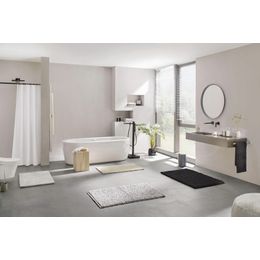 Badematte Kleine Wolke "Avera", schwarz, H:50mm, Baumwolle, Polyester, Badematten, Badematte, Badteppich, Uni Farben, handgewebt, quadratisch & rechteckig
