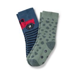 Tchibo - 2 Paar Kinder-Antirutsch-Socken - Jungen - Gr. 27-30 - dunkelblau/jacquard