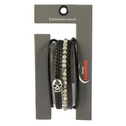 Adelia&acute;s Kettenanh&auml;nger ADELIA&acute;S "Herren Anh&auml;nger &ndash; Totenkopfanh&auml;nger aus Leder mit Jaspis", schwarz, Schmuckanh&auml;nger, Herren, Leder, Kettenanh&auml;nger, Eine sch&ouml;ne Geschenkidee f&uuml;r jeden Anlass
