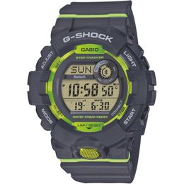 Smartwatch Casio G-SHOCK "GBD-800", grau (grau, neongr&uuml;n, grau), Smartwatches, Herren, Smartwatch, Quarzuhr,ArmbanduhrHerrenuhr,Schrittz&auml;hler,bis 20bar wasserd. digital