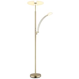 Globo LIGHTING Stehlampe "TIRANA", messingfarben matt, 1, &Oslash; 40,5cm H: 183cm, 1 Stk., Leuchten, Deckenfluter Metall, Acryl satiniert, dimmbar, LED 40W, Stehlampe