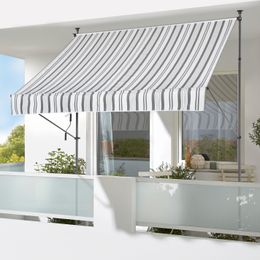 Klemmmarkise Konifera "Torremolinos", grau (grau, wei&szlig;), B:250cm, Polyester, Markisen, Ohne Bohren / einfache Montage, Breite/Ausfall: 250/150 cm