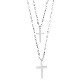 Adelia&acute;s Kette mit Anh&auml;nger ADELIA&acute;S "Damen Edelstahl Halskette mit Anh&auml;nger Kreuz", silber (silber, kreuz), Halsketten, Damen, unbekannt, Edelstahl