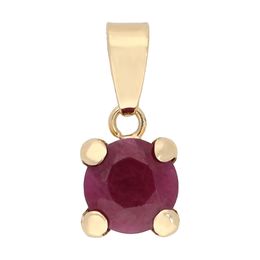 Kettenanh&auml;nger Firetti "Schmuck Geschenk Gold 375 Halsschmuck Anh&auml;nger Solit&auml;r", gelbgoldfarben, rot, rot, Schmuckanh&auml;nger, Damen, Gelbgold 375, 0,31 g, Kettenanh&auml;nger, mit Smaragd, Saphir oder Rubin