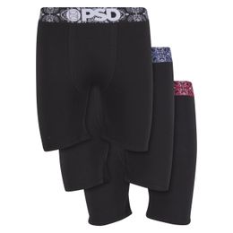 Boxershorts PSD "PSD DARK PAISLEY 3 PACK", Herren, Gr. L, 1 Stk., schwarz, 95% Baumwolle, 5% Elasthan, Unterhosen