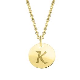 Kettenanh&auml;nger ONE ELEMENT "Buchstaben Anh&auml;nger aus 333 Gelbgold &Oslash; 11,0 mm", gold, Schmuckanh&auml;nger, Damen, Buchstabe K im Setmit Halskette, A, Gelbgold 333 Gold, Gelbgold 333, Gold, Kettenanh&auml;nger