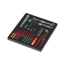 Wera 9753 Schaumstoffeinlage Kraftform Kompakt Wartung Set 1, Werkzeug-Set schwarz/mehrfarbig, 45-teilig, f&uuml;r Tool Rebel Werkstattwagen