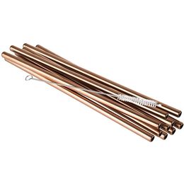 Trinkhalme APS, braun (kupferfarben), L:21,5cm, Edelstahl, K&uuml;chenhelfer-Sets, 10 Trinkhalme aus Edelstahl + Reinigungsb&uuml;rste