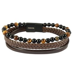 Adelia&acute;s Armband ADELIA&acute;S "Herren Armband &ndash; Lederarmband aus Leder mit Tigerauge 23 cm", braun, Armb&auml;nder, Herren, 23cm, Leder, Armband, Ideal zum Verschenken &ndash; schlicht und stilvoll