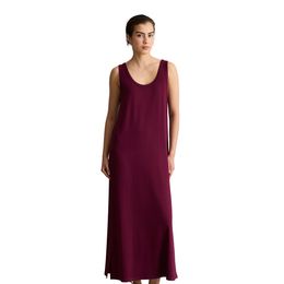 Marc O'Polo Jerseykleid MARC O'POLO DENIM "aus flie&szlig;endem Viskose-Stretch", Damen, Gr. L, Normalgr&ouml;&szlig;en, merlot rot, Obermaterial: 97% Viskose, 3% Elasthan, unifarben, relaxed fit lang, Rundhals, Zierb&uuml;ndchen, Kleider Jerseykleid