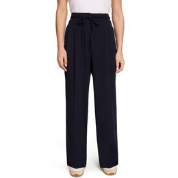 Stoffhose Zero "Damen mit Bindeband 32 Inch", Damen, Gr. 44, Normalgr&ouml;&szlig;en, hydrangea, Twill, Obermaterial: 30% Viskose, 5% Elasthan, 65% Polyester. F&uuml;llung:, unifarben, figurbetont lang, Hosen Stoffhose, Bindedetail