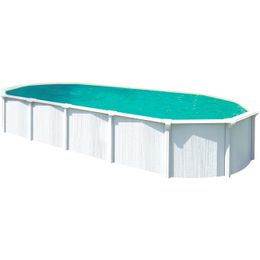 Ovalpool KWAD "Green line Evolution", wei&szlig; (wei&szlig;, innenfarbe: sand), B:370cm H:132cm L:610cm, Schwimmbecken, 6,1x3,7x1,32 wei&szlig; Folie in blau, sand oder grau erh&auml;ltlich