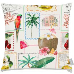 Dekokissen Apelt "3814", bunt (multicolour, bedruckt), B:40cm H:0,5cm L:40cm, Baumwolle, Polyester, Dekokissen_Sitzkissen_Kissenh&uuml;llen, exotisches Patchdesign