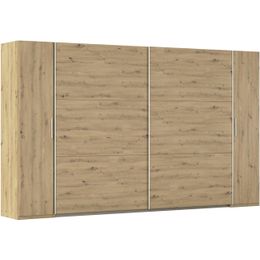 Schwebet&uuml;renschrank Rauch "Kleiderschrank Dreht&uuml;renschrank Schrank Garderobe KRONACH", braun (eiche artisan, griffleisten alu), B:354cm H:210cm T:59cm, Holzwerkstoff, Schr&auml;nke, Schwebet&uuml;renschrank, mit Dreh- und Schwebet&uuml;ren und vielen Einlegeb&ouml;den MADE IN GERMANY