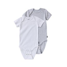 Tchibo - 2 Jako-O Baby-Bodys mit Mitwachsfunktion - Baby - Gr. 56/62 - hellgrau