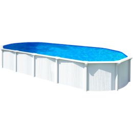 Ovalpool KWAD "Green line Evolution", wei&szlig; (wei&szlig;, innenfarbe: blau), B:370cm H:132cm L:610cm, Schwimmbecken, 6,1x3,7x1,32 wei&szlig; Folie in blau, sand oder grau erh&auml;ltlich