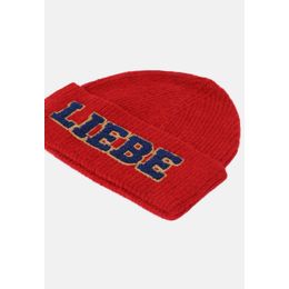 Beanie SALZHAUT "M&uuml;tze METTEN", Damen, Gr. M, rot (chilli rot), Obermaterial: 77% Polylactid PAC. 17% Polyester PES. 6% Elasthan EL., M&uuml;tzen Beanie