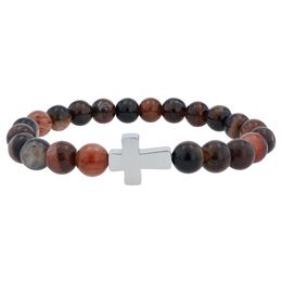 Adelia&acute;s Gliederarmband ADELIA&acute;S "Unisex Armband &ndash; Kugelarmband aus Edelstahl mit Perle 17 cm", braun, Armb&auml;nder, Damen, 17cm, Edelstahl, Gliederarmband, Zum Verschenken an Menschen, die Ihnen am Herzen liegen