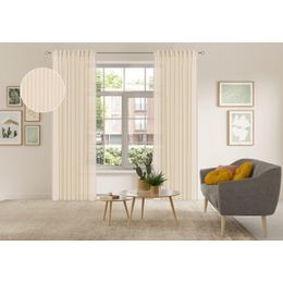 Gardine OTTO HOME "Fritty", beige, B:140cm H:175cm, Ausbrenner, Polyester, Gardinen, Gardine, Multifunktionsband, transparent, moderne L&auml;ngststreifen, Ausbrenner