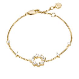 Armband Fossil "Schmuck Geschenk Metall ELLIS", gelbgoldfarben, kristallwei&szlig;, kristallwei&szlig;, Armb&auml;nder, Damen, 19,4cm, Metall, Armband, mit Zirkonia (synth.)