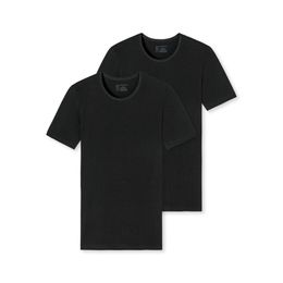2 Schiesser T-Shirts - Herren - Gr. M/5 - schwarz