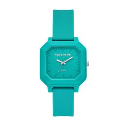 Quarzuhr Skechers "Rosencrans Square", t&uuml;rkis, silberfarben, Armbanduhren, Herren, Quarzuhr, Armbanduhr, Damenuhr, Herrenuhr, Silikonarmband, analog