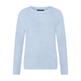 Strickpullover Zero "Damen mit Alpakawolle", Damen, Gr. 34, soft chambray, Strick, Obermaterial: 45% Polyamid, 38% Polyacryl, 11% Wolle, 6% Alpaka. F&uuml;llung:, durchscheinend, figurbetont normal, Rundhals, eng B&uuml;ndchen krempelbar, Pullover Strickpullover, Plain/ohne Details