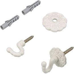Zierhaken Liedeco Gr. 2, wei&szlig;, L:0,35cm, Metall, Haken, f&uuml;r Vorh&auml;nge