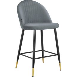 Bistrostuhl OTTO HOME "Embrosse", grau, B:48cm H:96cm T:55cm, Stoff, St&uuml;hle, Bistrostuhl, mit Sitz und R&uuml;cken gepolstert, in sch&ouml;nem Velourstoff, Sitzh&ouml;he 65 cm