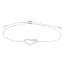 Adelia&acute;s Armband ADELIA&acute;S "Damen Armband &ndash; Herz aus 925 Silber mit Zirkonia 23 cm", silber, Armb&auml;nder, Damen, 23cm, Silber 925 (Sterlingsilber), Armband, Ideal als Geschenk zum Jubil&auml;um