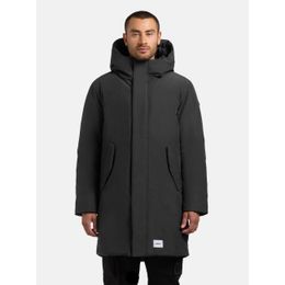 Wintermantel Khujo "Fogg", Herren, Gr. L (52), grau, Obermaterial: 100% Polyester. Innenfutter: 100% Nylon. Wattierung: 100% Polyester, Basic, gerade ca. Mitte Oberschenkel, hoch geschlossener Ausschnitt, &Auml;rmel ohne &Auml;rmelschlitz Rippstrickb&uuml;ndchen, M&auml;ntel Wintermantel, Langer Herren Mantel mit magnetischen Details