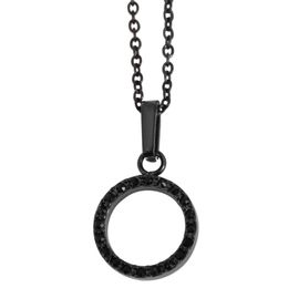 Adelia&acute;s Kette ohne Anh&auml;nger ADELIA&acute;S "Damen Halskette mit Anh&auml;nger &ndash; aus Edelstahl", schwarz, Halsketten, Damen, 43cm, Edelstahl, Sch&ouml;ne Geschenkidee zum Geburtstag