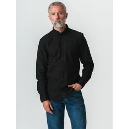 Langarmhemd TEESHOPPEN "TEESHOPPEN Shirt The Original", Herren, Gr. L, Normalgr&ouml;&szlig;en, schwarz, Obermaterial: 65% Baumwolle, 35% Polyester, Hemden