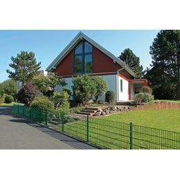 Doppelstabmattenzaun Alberts "Grundset", gr&uuml;n, H:100cm, Stahl, Zaunelemente, H&ouml;he: 80-200 cm, Gesamtl&auml;nge: 4-30 m, zum Einbetonieren