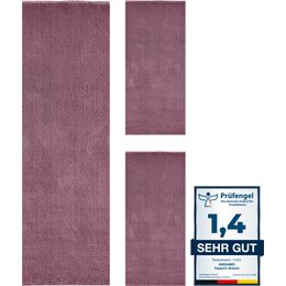 Bettumrandung ANDIAMO "Arezzo", lila (lavendel), H:16mm, Obermaterial: 100% Polyester, Bettumrandungen, Uni Farben, weicher Flor, waschbar, ideal im Wohnzimmer & Schlafzimmer