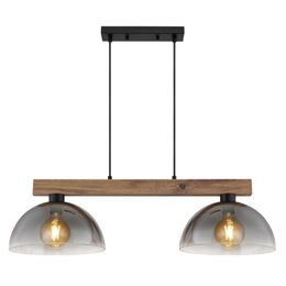 NOWA H&auml;ngeleuchte "ROMY", schwarz matt, 2, &Oslash; 30cm H: 120cm, 1 Stk., Leuchten, H&auml;ngeleuchte Holz & Glas, h&ouml;henverstellbar, stilvoll modern, H&auml;ngeleuchte
