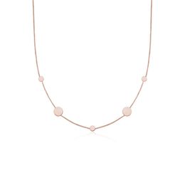 Kette mit Anh&auml;nger Elli "Pl&auml;ttchen Matt Kreis Rund Panzerkette 925 Silber" Gr. 50, rosa (rosegold), Halsketten, Damen, 50, ohne Stein, Silber 925 (Sterlingsilber), L: 40