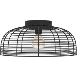Eglo Deckenleuchte "Rinroe Deckenlampe, Wohnzimmerlampe, Industrial, Metall, E27, Lampe", schwarz, 1, &Oslash; 45cm H: 20cm, 1 Stk., Leuchten, Wand-/Deckenleuchte - H20 x &Oslash;45 cm - schwarz - 1X40W exkl., Deckenleuchte