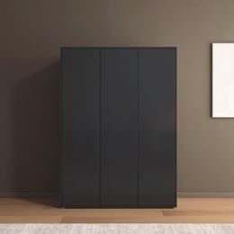 Dreht&uuml;renschrank Rauch "Kleiderschrank Schrank Garderobe W&auml;scheschrank NABILA viel Stauraum", grau (graumetallic), B:140cm H:194cm T:53cm, Holzwerkstoff, Schr&auml;nke, Dreht&uuml;renschrank, in 2 Breiten mit Push-to-Open Funktion TOPSELLER MADE IN GERMANY