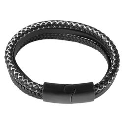 Adelia&acute;s Armband ADELIA&acute;S "Herren Armband &ndash; Lederarmband aus Leder 21 cm", schwarz, Armb&auml;nder, Herren, 21cm, Leder, Armband, Ideal als Geschenk &ndash; dezent und elegant
