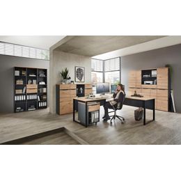 Aktenregal Innostyle "Memphis B&uuml;roregal", braun (artisan eiche), B:45cm H:197cm T:38cm, ABS-Kunststoff, Dekorfolie, Hartfaserplatte, Holzwerkstoff, Kunststoff, Regale, Aktenregal