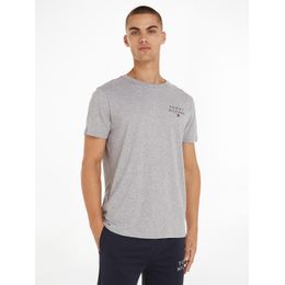 T-Shirt "CN SS TEE LOGO", Herren, Gr. M (50), grau (light, grau, heather), Single Jersey, Obermaterial: 100% Baumwolle, Tommy Hilfiger Underwear, meliert, Basic, gerade h&uuml;ftbedeckend, Rundhals, eingesetzt abgesteppt, Shirts T-Shirt, mit Tommy Hilfiger Markenlogo-Druck
