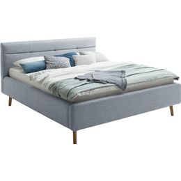 Meise M&ouml;bel Polsterbett MEISE.M&Ouml;BEL "Lotte", blau (pastellblau), L:217cm, Bezug Bett: Strukturstoff (100% Polyester), Betten, Polsterbett, mit Lattenrost und Bettkasten