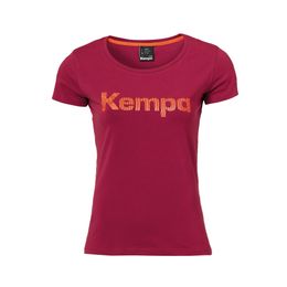 T-Shirt Kempa "Shirt GRAPHIC T-SHIRT GIRLS Kids", M&auml;dchen, Gr. 116, rot (deep rot), Obermaterial: 95% Baumwolle CO. 5% Elasthan EL., Shirts T-Shirt
