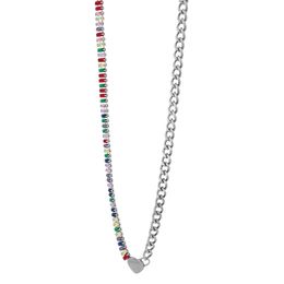 Adelia&acute;s Kette ohne Anh&auml;nger ADELIA&acute;S "Damen Halskette mit Anh&auml;nger &ndash; Herz aus Edelstahl", silber, Halsketten, Damen, 45cm, Edelstahl, Ideal als Geschenk &ndash; dezent und elegant